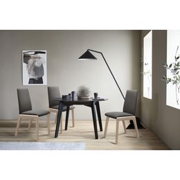Polsterstuhl stressless "Laurel", grau (metal grau paloma, walnuss), B:57cm H:92cm T:59cm, Leder PALOMA: PALOMA ist ein durchgefärbtes Semianilin-Möbelleder mit natürlicher Narbung., Stühle, Low Back, Größe M, mit abgerundeten Beinen in Walnuss