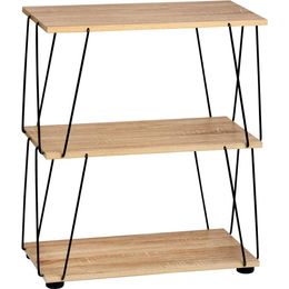 Regal Kesper "mit 3 Ablageflächen, sonoma Eiche, FSC zertifiziert", eiche, B:61,5cm H:71,2cm T:31,5cm, FSC-zertifizierter Holzwerkstoff, Metall, Regale, Maße: 61,5 x 31,5 x 71,2 cm