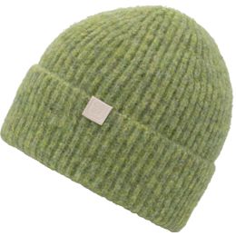 Beanie Chillouts "Heli Hat", Damen, grün, Obermaterial: 78% Polyester, 12% Polyamid, 6% Wolle, 4% Elasthan, Mützen, aus dickem Material im Rippstrick