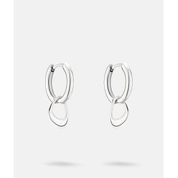 Paar Creolen Liebeskind Berlin "Schmuck Geschenk Edelstahl Ohrringe The Organic", silber (silberfarben), Ohrringe, Damen, Edelstahl, Einhänger abnehmbar