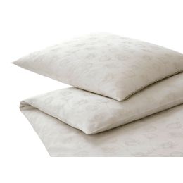 Bettwäsche Elegante "Poppy", natur, B/L: 155cm x 220cm, 1 Stk., 1 Stk., Jacquard-Satin, B/L: 80cm x 80cm, 2 Stk., Jacquard-Satin, Obermaterial: 100% Baumwolle, Bettwäsche, angenehmes Hautgefühl