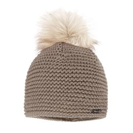 Bommelmütze CAPO, Damen, beige, Strick;Chemische Reinigung, schonender Prozess;nicht bleiche;nicht bügeln;nicht trocknergeeignet, Wollmischung, unifarben, Mützen, Grobstrick, unifarben, gefüttert