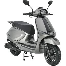Motorroller Alpha Motors "Napoli 50 ccm 45 km/h EURO 5 (mit/ohne Topcase)", silber (silberfarben, schwarz, schwarz), Motorroller, ohne Topcase, 45 km/h, B:72cm H:117cm L:182cm