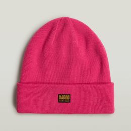 G-Star Raw Beanie G-STAR "Effo Long Beanie", Damen, pink peacock, Strick, Kunstfaser, unifarben, Mützen, mit Aufnäher vorn