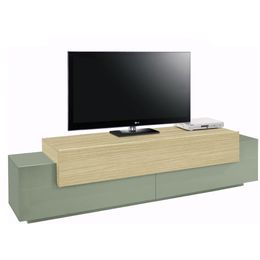 Lowboard Inosign "Coro,Lowboard,TV-Kommode,TV-Möbel,TV-Bank", eiche chopin, salbei, B:200cm H:51,5cm T:45cm, Sideboards, mit 3 Klappen davon 2 mit Push-to-Open Funktion Breite 200 cm