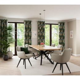 Vorhang HOMING "Jasper" Gr. 1, grün, B:135cm H:245cm, Obermaterial: 93% Polyester, 7% Leinen, Gardinen, Fertigschal