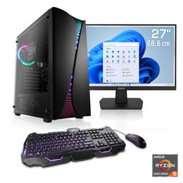 CSL Gaming-PC-Komplettsystem "Levitas V26320", Energieeffizienz: A (A-G), schwarz, Microsoft Windows 11 Home (64 Bit), 32 GB RAM 1.000 GB SSD, Computer_Komplettsysteme, Topseller