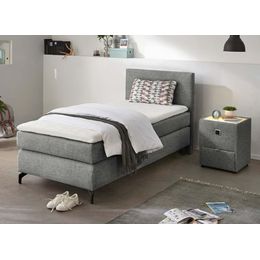 Boxspringbett Inosign ""Alinas" OTTOs Choice Topseller, inkl. Topper", grau (dunkelgrau 369, 19), B:94cm L:211cm, Bezug Bett: Feinstruktur (100% Polyester);Topper und Matratzenspiegel: 100% Polyester, Komplettbetten, erhältlich in unterschiedlichen Breiten und Farbvarianten, Topseller