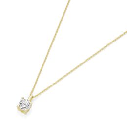 Kette mit Anhänger Luigi Merano "mit Lab Grown Diamant, Brillantschliff, Labordiamant, Gold 375", gold, Halsketten, Damen, 45cm, Gelbgold 375