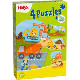 Puzzle Haba "4 erste Puzzles Baustelle", bunt, Puzzles, Kinder, Holz, Pappe, Motiv
