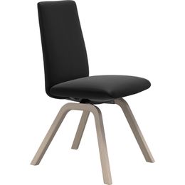 Polsterstuhl stressless "Laurel", schwarz (schwarz paloma, eiche gekalkt), B:49cm H:92cm T:59cm, Leder PALOMA: PALOMA ist ein durchgefärbtes Semianilin-Möbelleder mit natürlicher Narbung., Stühle, Low Back, Größe M, mit schräggestellten Beinen in Eiche gekalkt