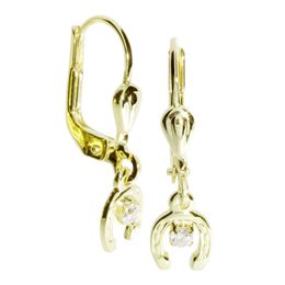 Paar Ohrh&auml;nger OSTSEE-SCHMUCK "OSTSEE-SCHMUCK Ohrh&auml;nger Hufeisen Ohrh&auml;nger Hufeisen", gelb, Ohrringe, Damen, 22x6mm, Gelbgold 333