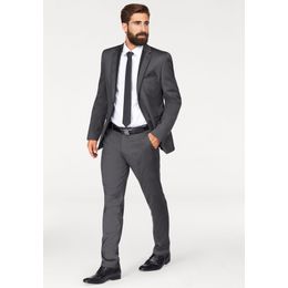 Krawatte Bruno Banani, Herren, schwarz, Kunstfaser, Krawatten, inklusive Einstecktuch