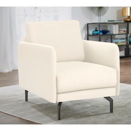 Sessel "CR.450, Designsessel, Loungesessel", wei&szlig; (perlwei&szlig; 534, 12), B:70cm H:85cm T:95cm, NaturLEDER OSKAR (echtes Rindsleder);Chenille COCO (72% Polyester 15% Baumwolle 13% Polyacryl), CREATION BY ROLF BENZ, Sessel, Sessel, Armlehne sehr schmal, Breite 70 cm, Alugussfu&szlig; Umbragrau