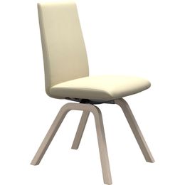 Polsterstuhl stressless "Laurel", beige (vanilla paloma, eiche gekalkt), B:49cm H:92cm T:59cm, Leder PALOMA: PALOMA ist ein durchgefärbtes Semianilin-Möbelleder mit natürlicher Narbung., Stühle, Low Back, Größe M, mit schräggestellten Beinen in Eiche gekalkt