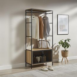 Regal OTTO HOME "Amance", naturfarben, B:80cm H:177cm T:36cm, Melamin, Metall, Regale, robust, natürliche Materialien, Metallgestell, Höhe 177 cm
