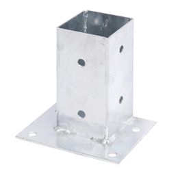 Aufschraubhülse Alberts "71x71 mm", silber (silberfarben), B:14,3cm, Stahl, Bodenanker, für die bündige Befestigung an Geraden