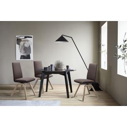 Polsterstuhl stressless "Laurel", braun (chocolate paloma, eiche natur), B:49cm H:92cm T:59cm, Leder PALOMA: PALOMA ist ein durchgefärbtes Semianilin-Möbelleder mit natürlicher Narbung., Stühle, Low Back, Größe M, mit schräggestellten Beinen in Eiche natur