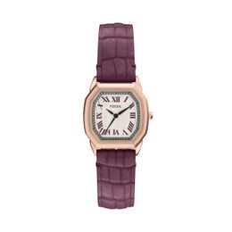 Quarzuhr Fossil "HARLOW", gold (weinrot, rosegoldfarben), Armbanduhren, Damen, Armbanduhr, Damenuhr, Lederarmband, analog