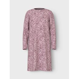 Schlafanzug name it "NKFNIGHTGOWN LS MAUVE FLOWER NOOS", Kinder, Gr. 122 (128), lila (mauve shadows), Jersey, Obermaterial: 95% Baumwolle, 5% Elasthan, bedruckt, regular fit knielang, Rundhals, Homewear-Sets