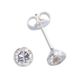 Paar Ohrstecker Firetti "Schmuck Geschenk Silber 925 Ohrschmuck Solitär" Gr. 4, silber (silberfarben, kristallweiß, kristallweiß), Ohrringe, Damen, 4, Silber 925 (Sterlingsilber), Made in Germany - mit Zirkonia (synth.)