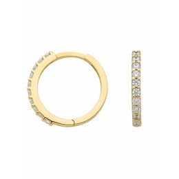 Adelia´s Paar Ohrhänger ADELIA´S "1 Paar 333 Gold Ohrringe / Creolen mit Zirkonia", gold, Ohrringe, Damen, Damen, Gold, 333 Gold mit Zirkonia Goldschmuck für Damen