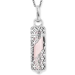 Kette mit Anhänger Engelsrufer "POWERFUL STONE ROSENQUARZ, ERN-HEAL-RQ-M" Gr. M, bunt (silberfarben, rosa), Halsketten, Damen, M, Silber 925 (Sterlingsilber), L: 60, mit Rosenquarz