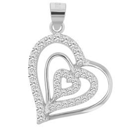 Adelia&acute;s Kettenanh&auml;nger ADELIA&acute;S "Neuheit 2025 - zeitloser Herz Anh&auml;nger aus 925 Sterling Silber", silber, Schmuckanh&auml;nger, Damen, Silber 925 (Sterlingsilber), Kettenanh&auml;nger