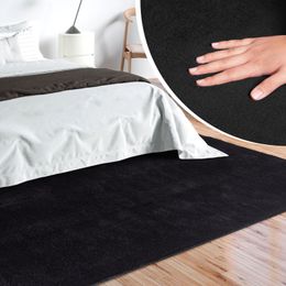 Teppich MERINOS "Loft 37, Kunstfellteppich", schwarz, B:200cm H:16mm L:280cm, Polyester, Teppiche, weich und kuschelig, Fell Haptik, Anti-Rutsch-Unterseite