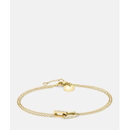 Armband Liebeskind Berlin "Schmuck Geschenk Edelstahl Armkette The Festive Mini Link Sparkle", gold (gelbgoldfarben, kristallweiß, kristallweiß), Armbänder, Damen, 20cm, Edelstahl, mit Zirkonia (synth.)