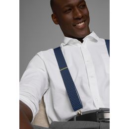 MAN'S WORLD Hosenträger MAN'S WORLD, Herren, jeansblau, weiß, Obermaterial: 82% Polyester, 18% Elasthan, gemustert, gepunktet, festlich, Hosenträger, in bequemer Breite & extra Länge bis 130cm - neue Farbe jeansblau