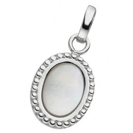 Kettenanh&auml;nger Jobo "Anh&auml;nger mit Perlmutt-Einlage", silber (silber 925, wei&szlig;), Schmuckanh&auml;nger, Damen, Silber 925 (Sterlingsilber), Kettenanh&auml;nger, 925 Silber
