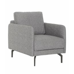 Sessel "CR.450, Designsessel, Loungesessel", grau (lichtgrau, schwarzgrau 044, 34), B:70cm H:85cm T:95cm, NaturLEDER OSKAR (echtes Rindsleder);Chenille COCO (72% Polyester 15% Baumwolle 13% Polyacryl), CREATION BY ROLF BENZ, Sessel, Lounge-Sessel Einzelsessel, Armlehne sehr schmal, Breite 70 cm, Alugussfuß Umbragrau