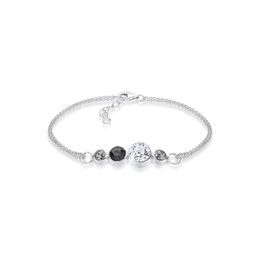 Elli Damen Armband "Verspielt Kristalle 925 Sterling Silber", 18cm,mit Steinen, Silber 925 (Sterlingsilber)schwarz, wei&szlig;, Silber 925