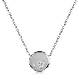 Kette mit Anhänger Firetti "Schmuck Geschenk Silber 925 Halsschmuck Ankerkette Kreis rund", silberfarben, kristallweiß, Halsketten, Damen, Silber 925 (Sterlingsilber), L: 45 B: 1,3mm, Made in Germany - mit Zirkonia (synth.), B:1,3mm