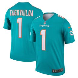 Footballtrikot Nike "Nike Trikot Miami Dolphins Nike Legend Tagovailoa 1", Herren, Gr. L, blau, 100% Polyester, Trikots