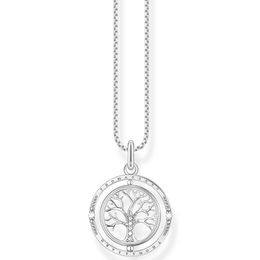 Kette mit Anhänger Thomas Sabo "Tree of Love, KE2148-643-14-L45V" Gr. 45, bunt (silberfarben, weiß), Halsketten, Damen, 45, Silber 925 (Sterlingsilber), mit Zirkonia (synth.)