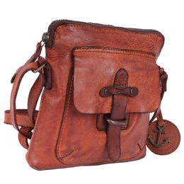Umhängetasche Harbour 2nd "Ellis", Damen, Gr. B/H/T: 18cm x 19cm x 4cm, braun (cognac), Rindsleder, Taschen, Mini Bag, Schultertasche