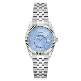 Quarzuhr Guess "JADA", silber (silberfarben), Armbanduhren, Damen, Armbanduhr, Damenuhr, Edelstahlarmband, Datum