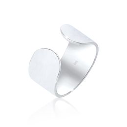 Fingerring Elli "Bandring Offen Matt Verstellbar 925 Sterling Silver", silber, Fingerringe, Damen, Resizable, ohne Stein, Silber 925 (Sterlingsilber), 9mm