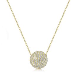 Kette mit Anhänger Firetti "Schmuck Geschenk Silber 925 Halsschmuck Ankerkette Kreis rund", gelbgoldfarben, kristallweiß, Halsketten, Damen, Silber 925 (Sterlingsilber), L: 45 B: 1mm, Made in Germany - mit Zirkonia (synth.), B:1mm