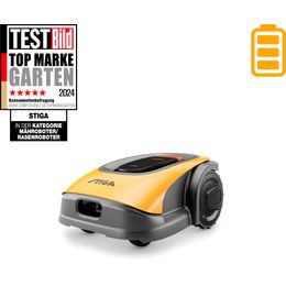 Rasenmähroboter STIGA GARDEN "»A 500«", gelb, B:40,5cm H:24,5cm T:54,5cm, Rasenmähroboter, kabellos, kostenlose Konnektivität