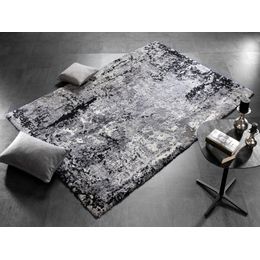 Teppich OCI DIE TEPPICHMARKE "Juwel Liray", grau, B:120cm H:20mm L:170cm, Kunstfaser, Teppiche, Kurzflor, Wohnzimmer, Marmor Optik, Hoch Tief Effekt