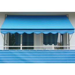 Klemmmarkise, blau (blau, wei&szlig;), B:150cm, Polyacryl, Angerer FREIZEITM&Ouml;BEL, Markisen, blau-wei&szlig;, Ausfall: 150 cm, versch. Breiten