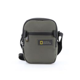 Schultertasche National Geographic "Mutation", Damen, Gr. B/H/T: 8cm x 18cm x 13,5cm, grün (khaki), Kunstfaser, unifarben, Taschen, aus recyceltem Polyester