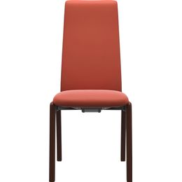 Polsterstuhl stressless "Laurel", beige (henna batick, walnuss), B:57cm H:105cm T:60cm, Leder BATICK: BATICK ist ein leicht korrigiertes, durchgefärbtes und genarbtes Möbelleder, bei dem die meisten Unebenheiten und Spuren in der Regel entfernt wurden., Stühle, High Back, Größe M, mit abgerundeten Beinen in Walnuss