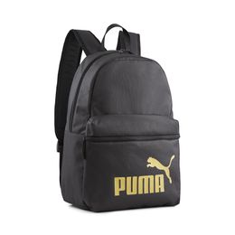 Rucksack Puma "PHASE BACKPACK", schwarz (Puma schwarz, golden logo), Rucksäcke, B/H/T: 30cm x 44cm x 14cm, Polyester, unifarben, B:30cm H:44cm T:14cm