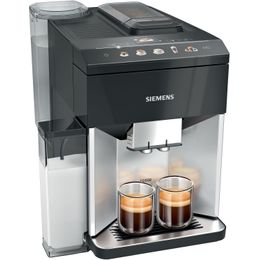 Siemens Kaffeevollautomat "EQ500 integral TQ513D01, viele Kaffeespezialitäten, OneTouch-Funktion", schwarz (daylight silber, klavierlack schwarz), B:31,8cm H:37,3cm T:44,8cm, Kaffeevollautomaten, integrierter Milchbehälter, automat. Dampfreinigung, daylight silber, Topseller