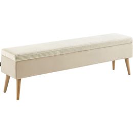 Bettbank Home Affaire "Armandine mit Stauraum", beige, beige, B:120cm H:42,5cm T:40cm, FSC-zertifizierter Holzwerkstoff, Polyester, Sitzbänke, wahlweise in den Breiten 140cm oder 180cm erhältlich