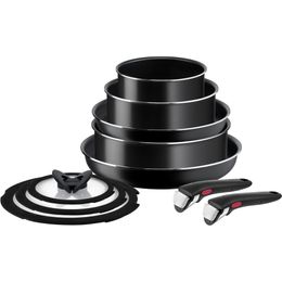 Tefal Pfannen-Set "Ingenio Easy Cook & Clean On"schwarz, Pfannen, abnehmbarer Griff, Antihaftversiegelung, Thermo-Signal, made in France